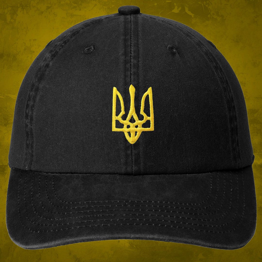 Ukraine Pigment-dyed, Garment Washed Cap, Ukraine Trident Cap, Ukraine ...