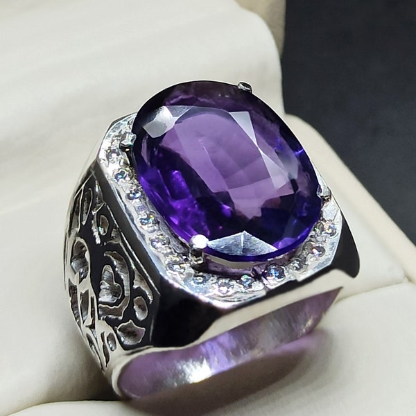 Mens Real Amethyst Ring - Etsy