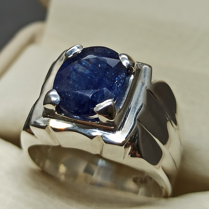 Mens Blue Sapphire Ring - Etsy