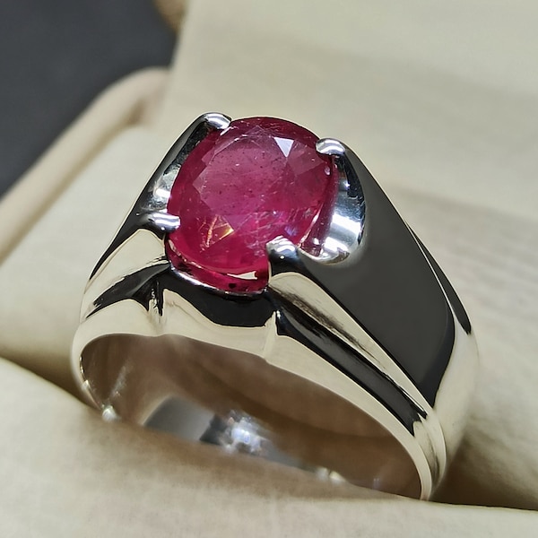Ruby Men Ring - Etsy