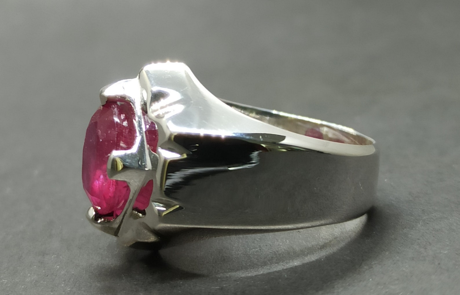 Natural 4.5 Carat Deep Red Ruby Mens Ring Sterling Silver 925 - Etsy
