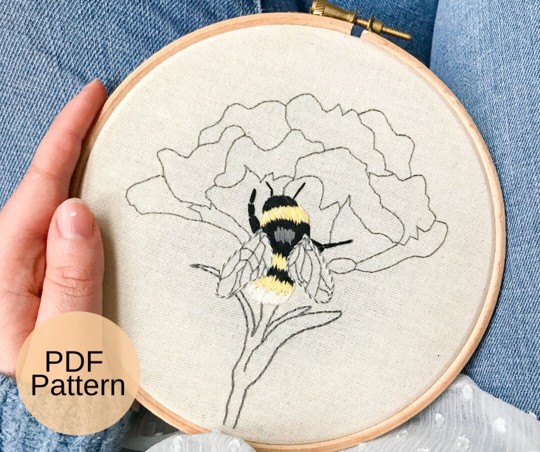 Beginner Bee Embroidery Pattern PDF Download - Etsy