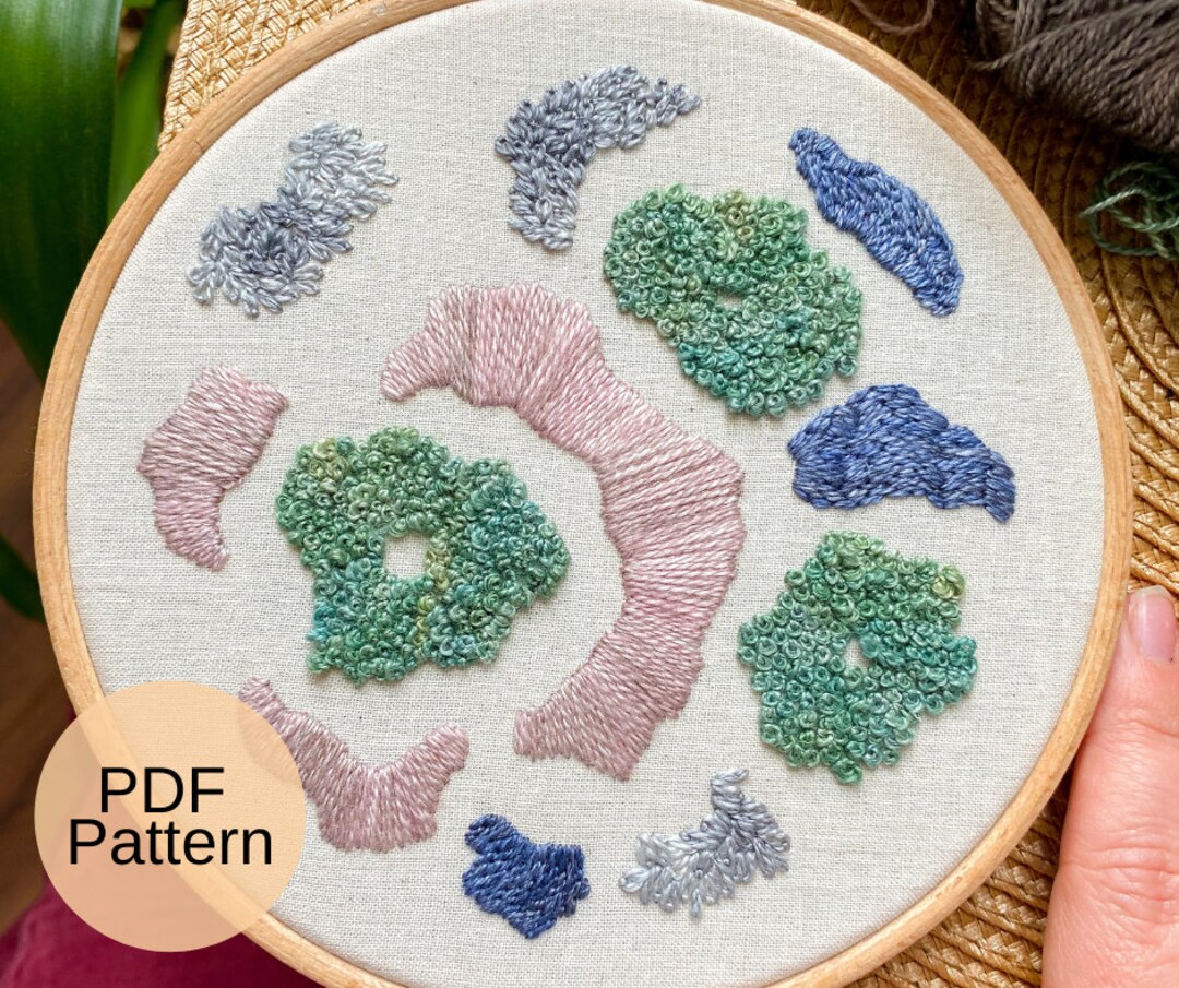 Embroidery Pattern ‘lovely Lichen’ Design PDF Download - Etsy