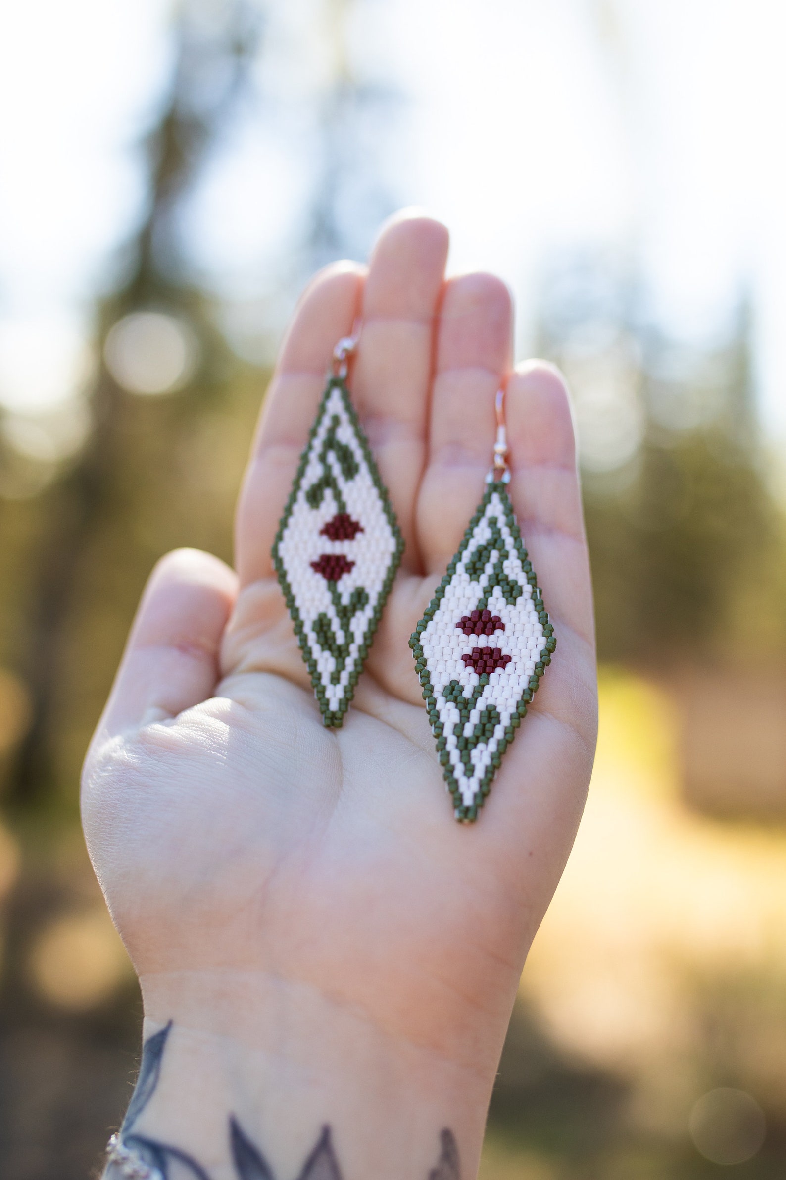 The Belles Brick Stitch Earrings, Jewelry, Earrings, Handmade Earrings ...