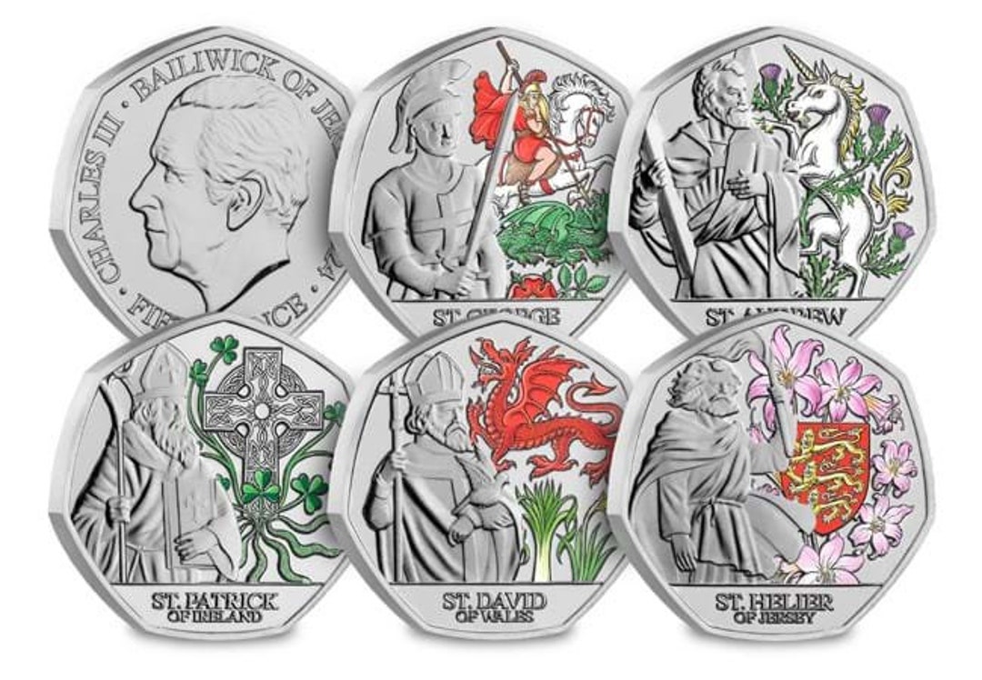 Limited Edition Patron Saints 50p Coin Set: British Isles 2024 - Etsy UK