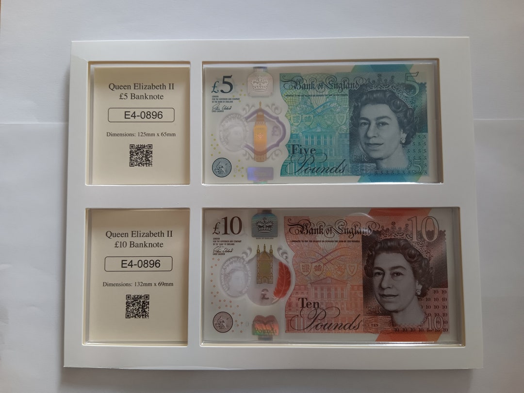 Last Queen Elizabeth II New Uncirculated 5 and 10 Pound Sterling ...