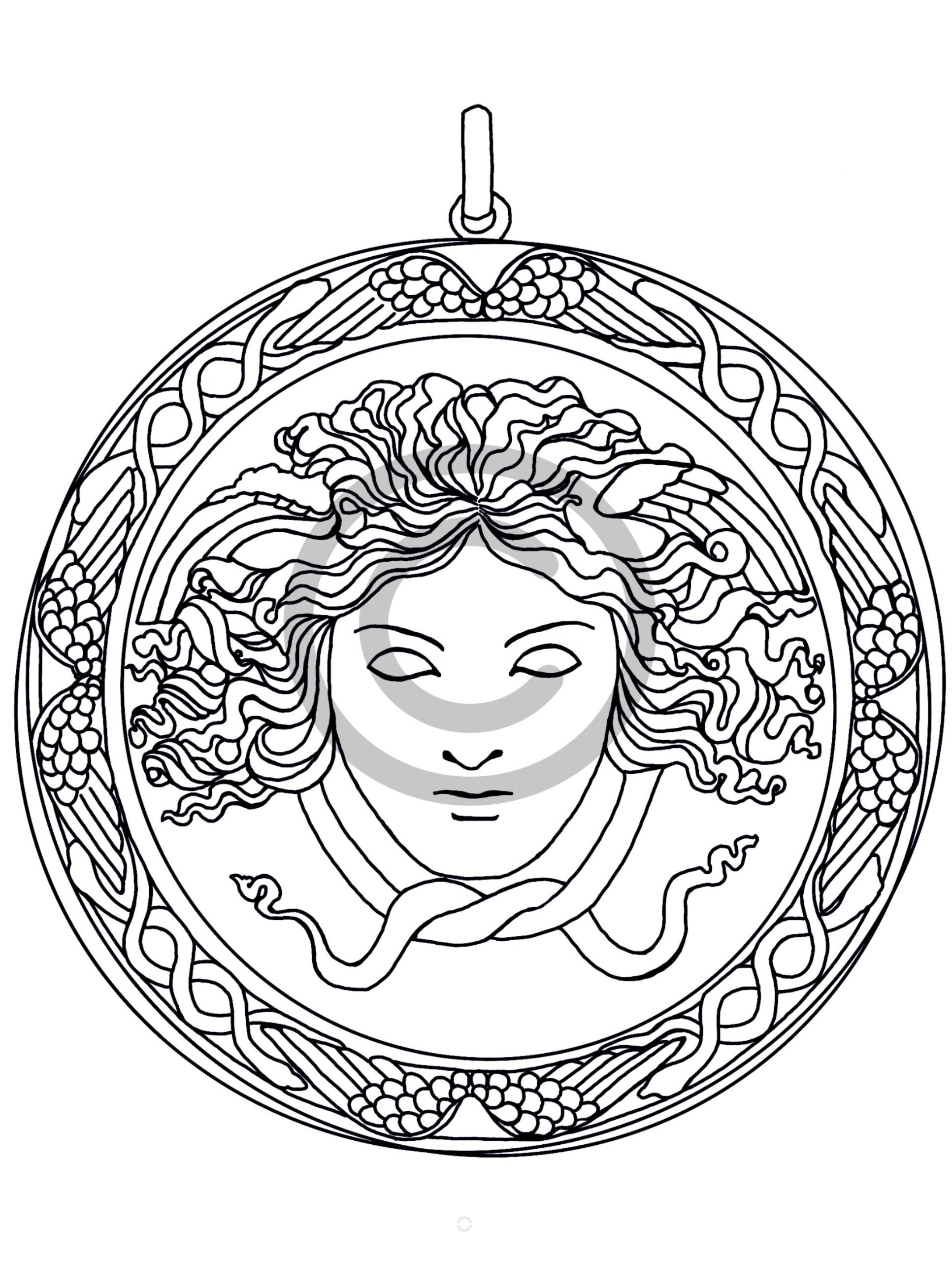Coloring Page: Medusa, Cameo, Coloring Page, Downloadable Art ...