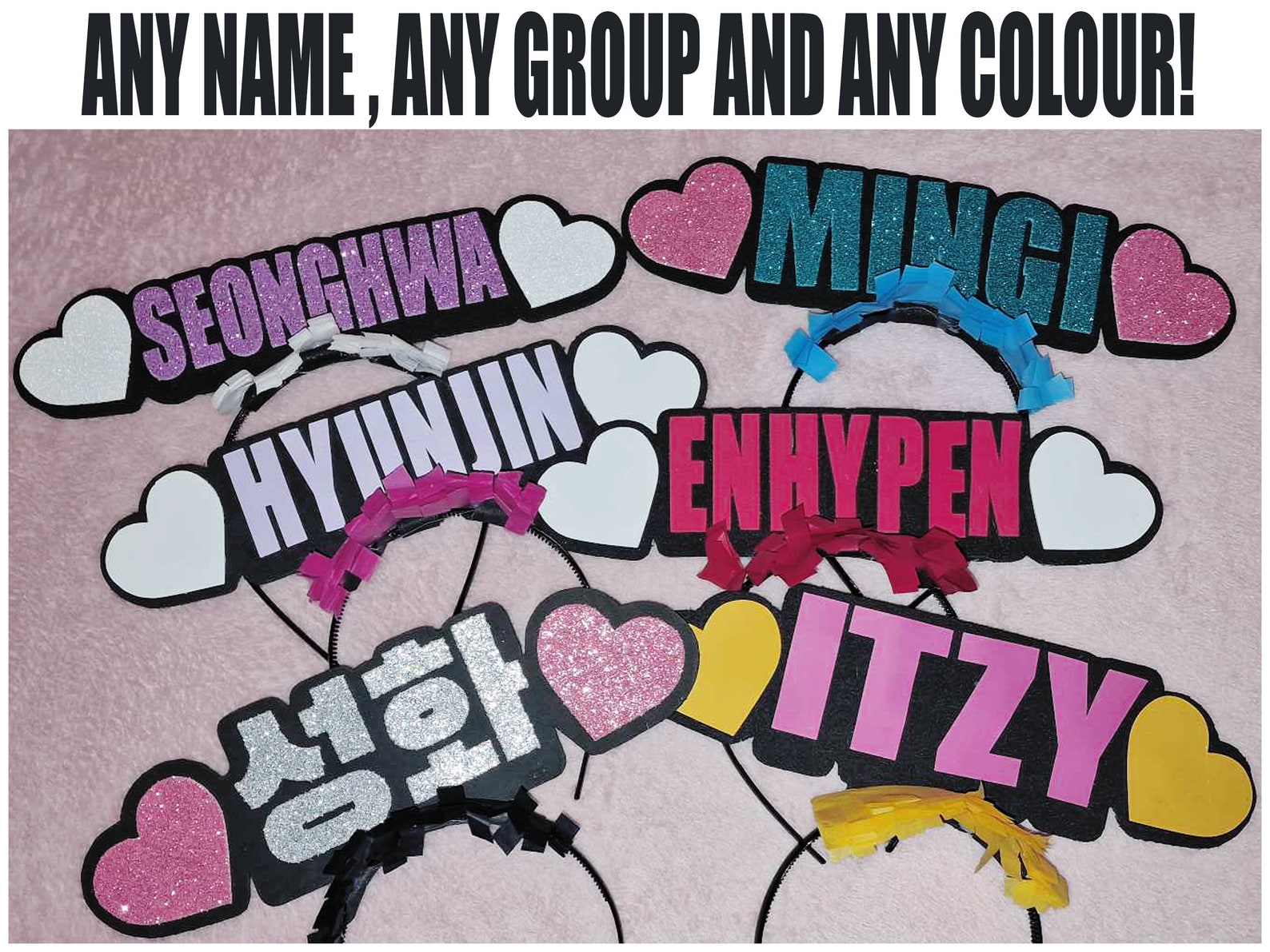 BTS K-POP Concert Headband Banner Hair Accessories - CUSTOMIZABLE Any ...