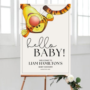 Tigger Baby Shower Poster 2 Versions Minimalist Unisex Instant Download ...