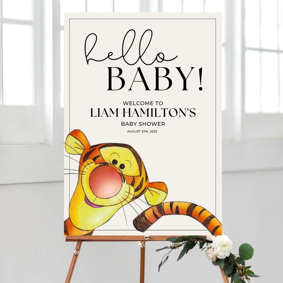 Tigger Baby Shower Poster 2 Versions Minimalist Unisex Instant Download ...
