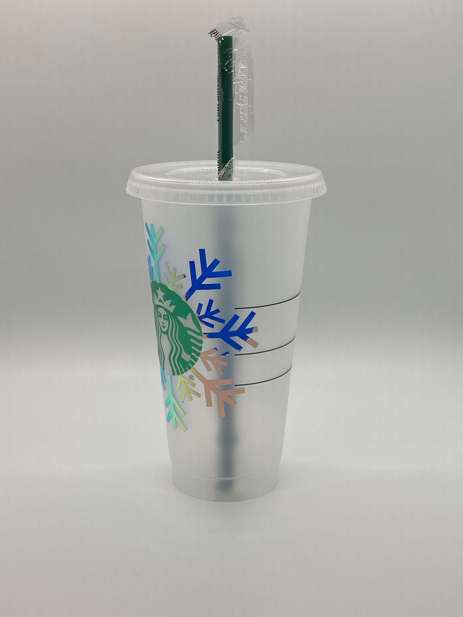 Snowflake Reusable Starbucks Cold Cup - Etsy España