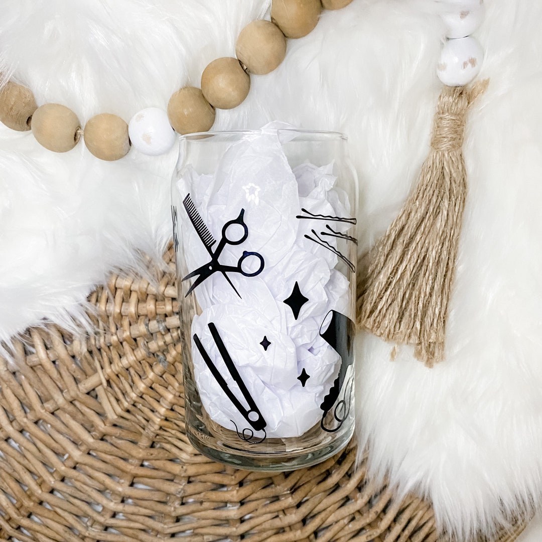 Hair Stylist Gift , Can Glass Cup for Hair Stylist, Personalized Cup ...