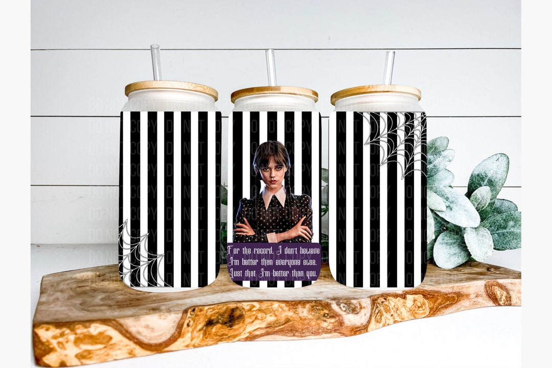 Wednesday Addams Tumbler Wrap PNG Frosted Glass Can PNG - Etsy