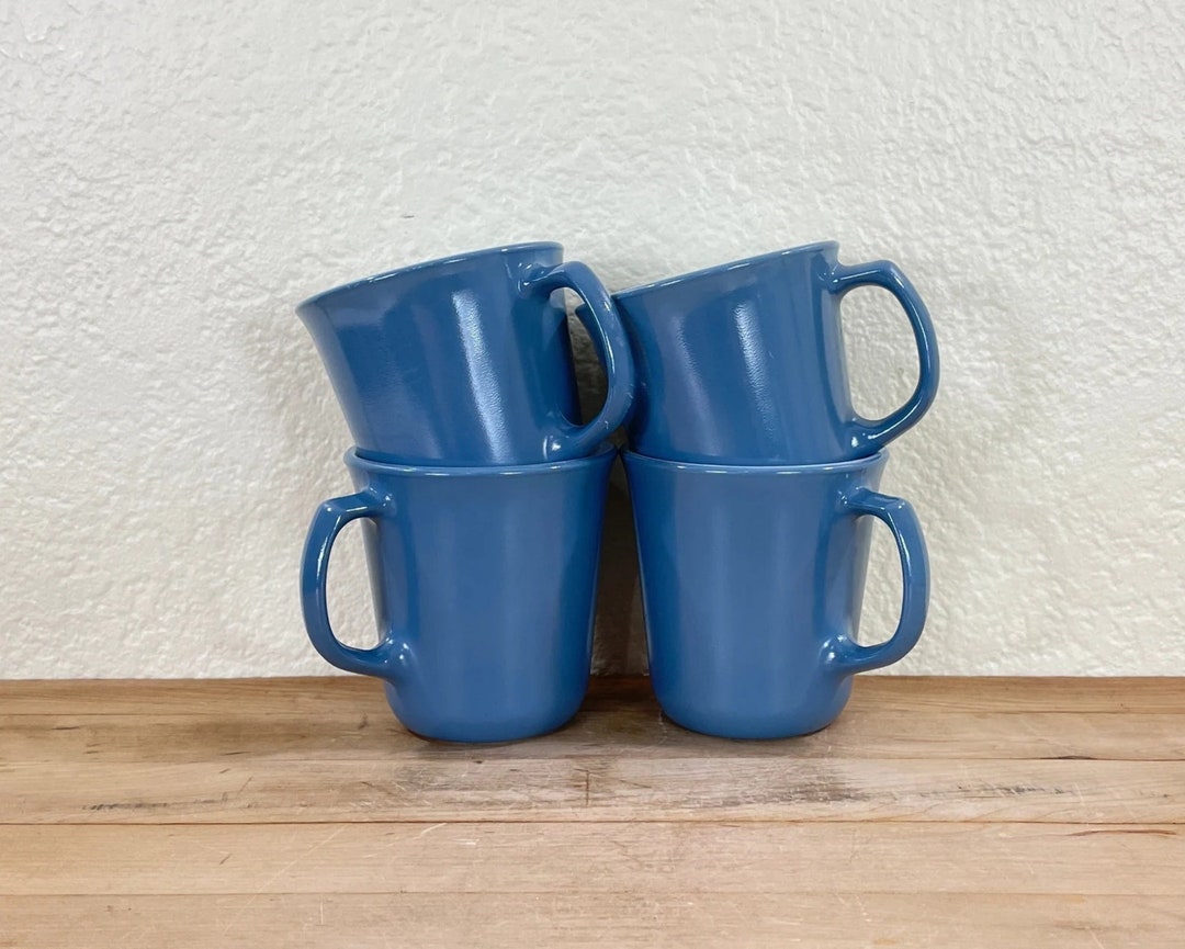 Pyrex Slate Blue, Flared Lip Coffee Tea Mugs - Set of 4, All Included ...