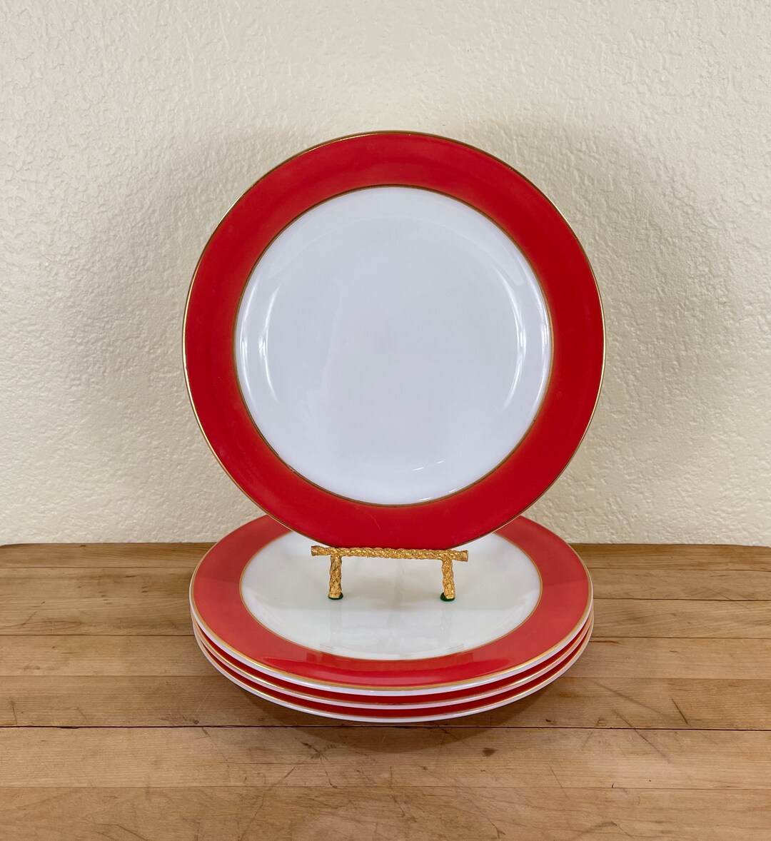 Pink Pyrex Dinnerware, Pink Flamingo and Gold 10 Plates Set of 4, All ...