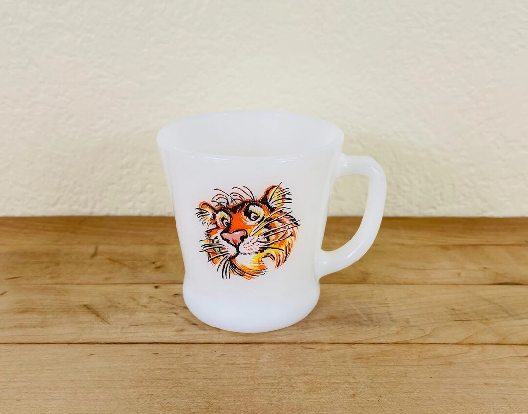 Esso/exxon Mug, Advertising White Glass Tiger Mug by Anchor Hocking ...