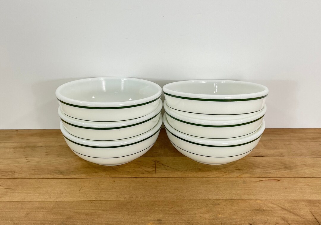 Corning Pyrex Emerald Band Restaurant Ware/tableware Chili Bowls, Set ...