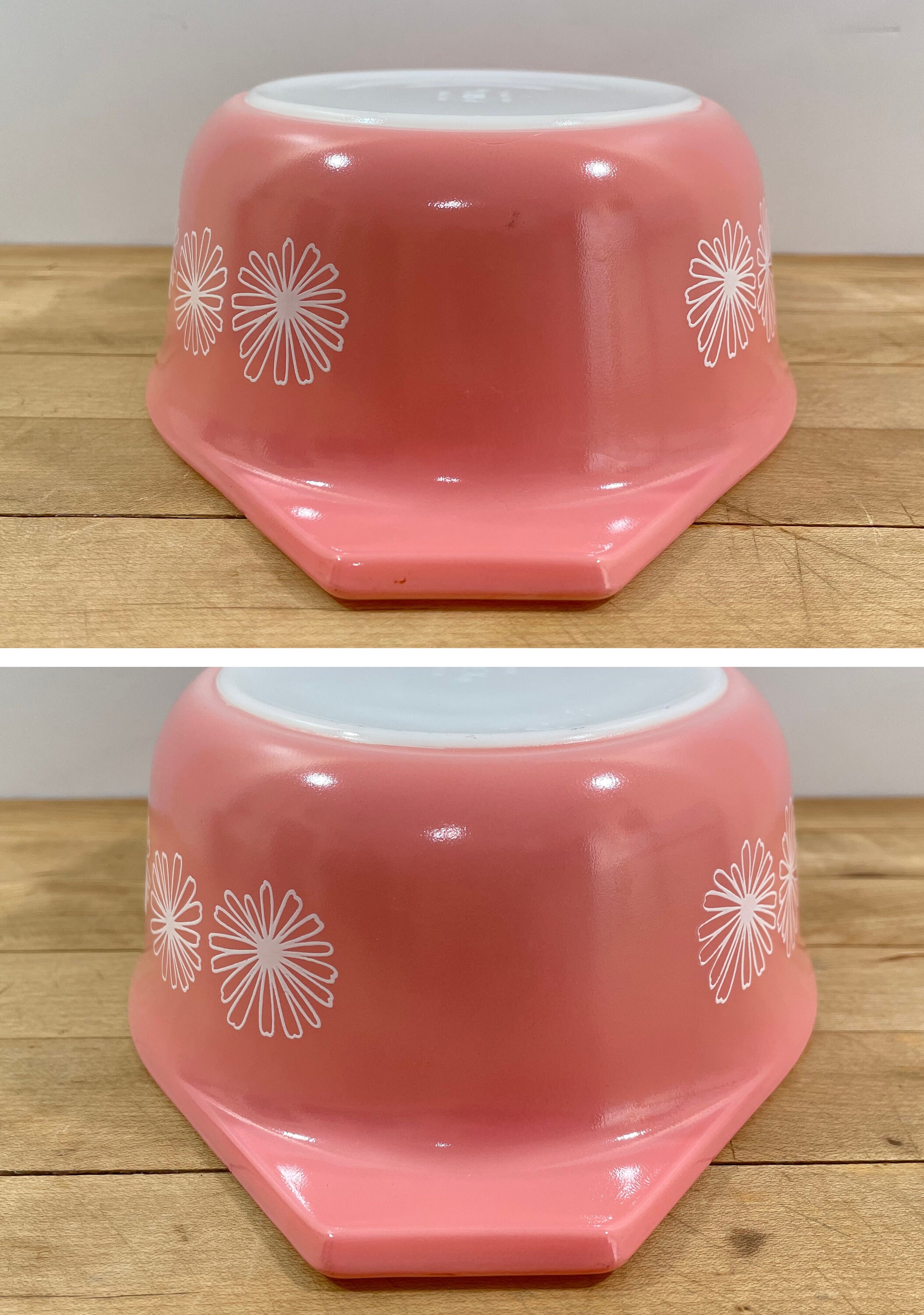Pyrex Pink Daisy 043 1 1/2 Quart Oval Casserole Dish With Matching Lid ...
