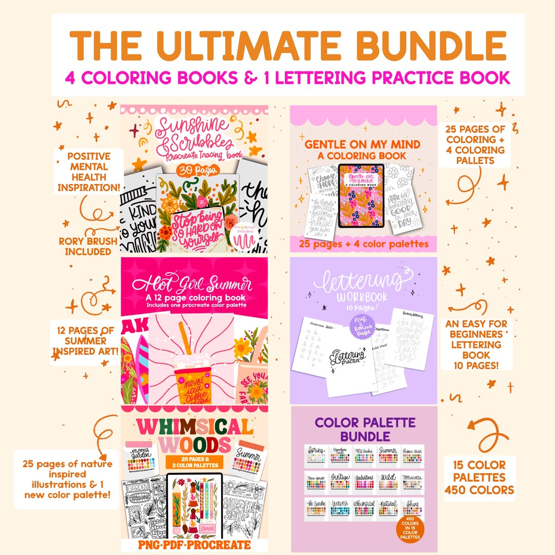 The Ultimate Bundle Lettering & Coloring / Workbook / Tracing ...