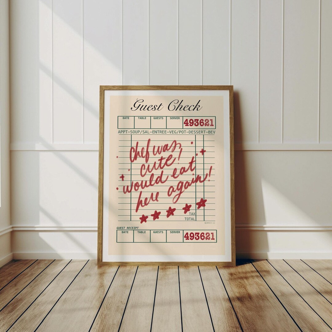 Chef Was Cute Would Eat Here Again Wall Art Funny Print Kitchen Wall ...