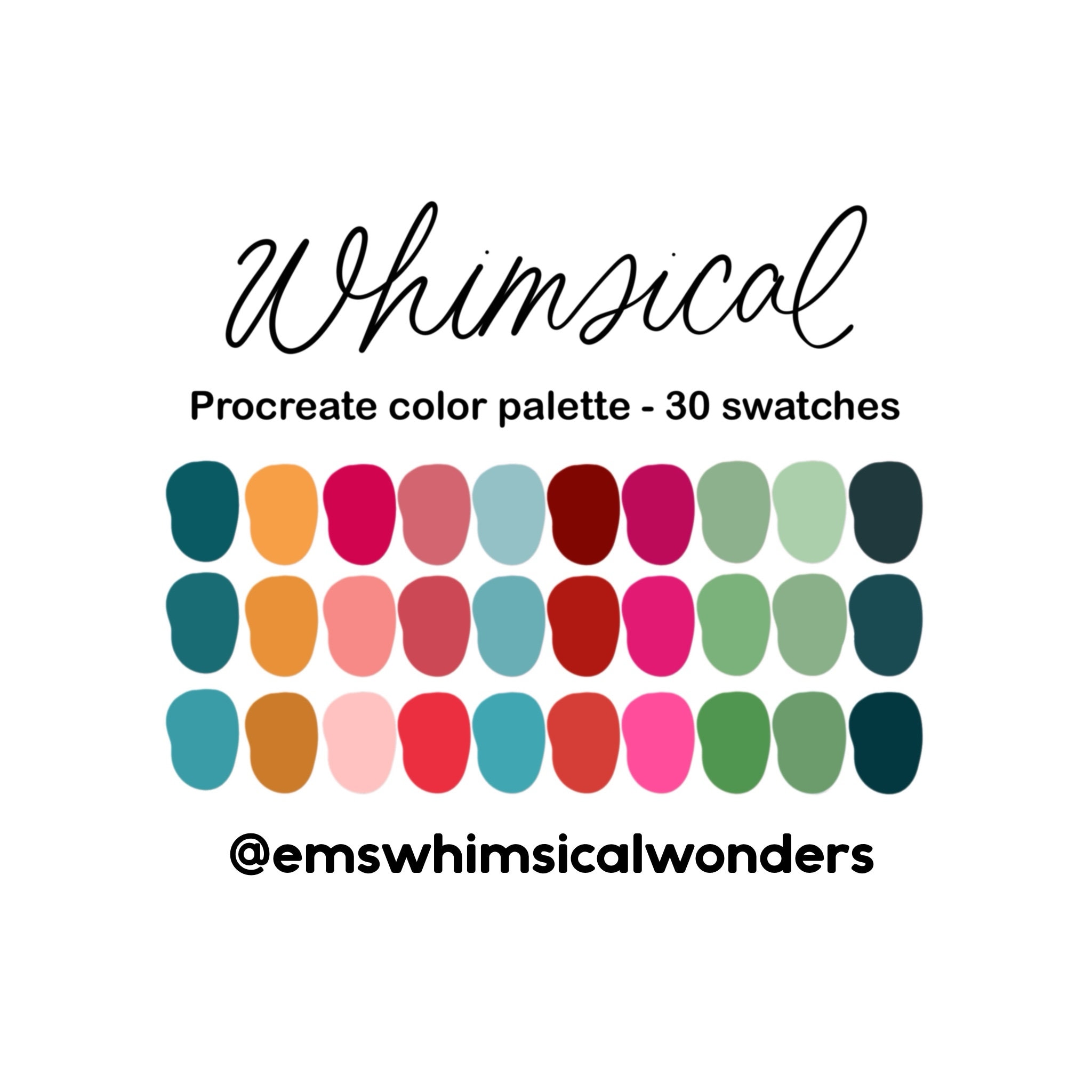 Whimsical Color Palette, Pastel Colors, Digital Download, Procreate ...