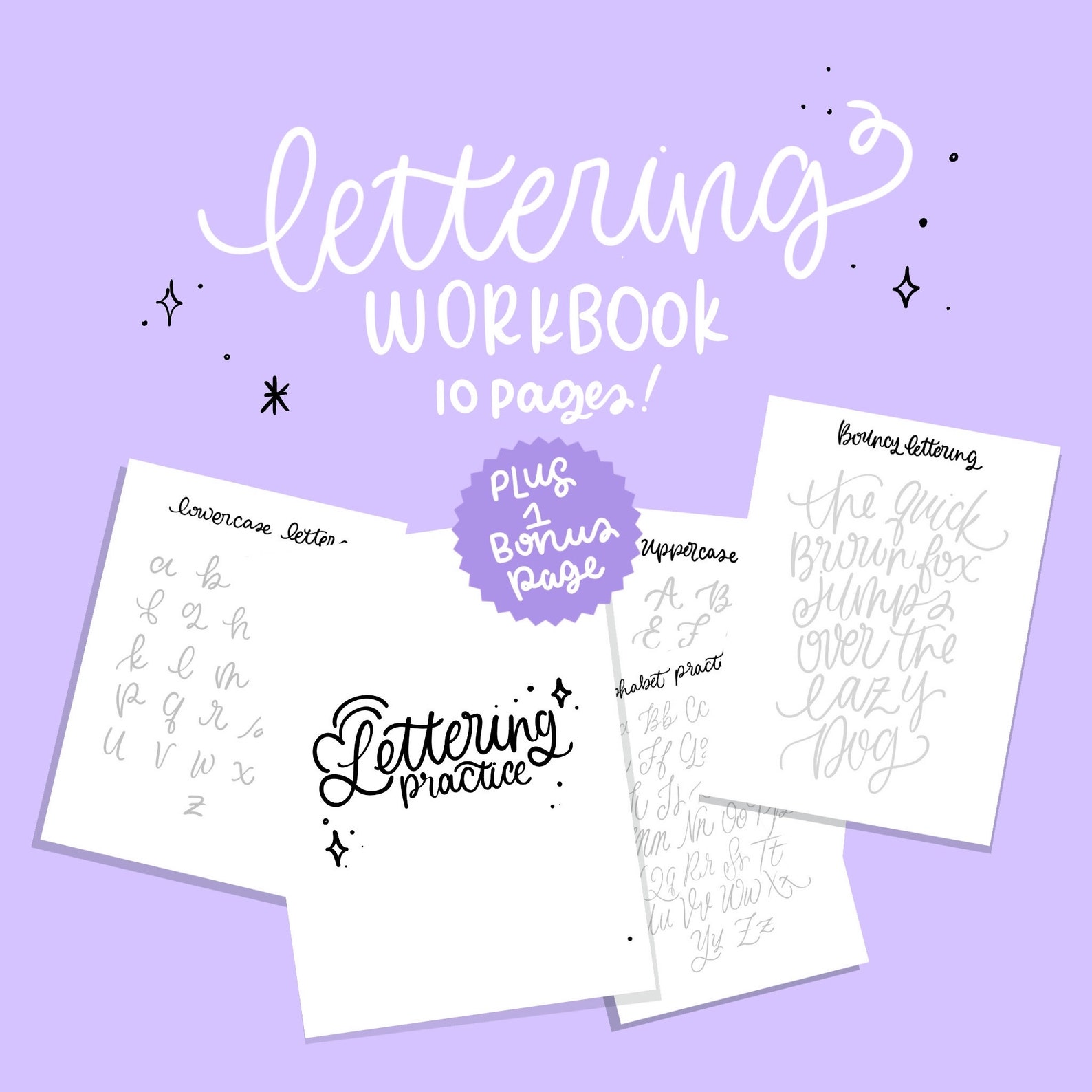 Procreate Digital Workbook Bundle Lettering | Cursive | Calligraphy ...
