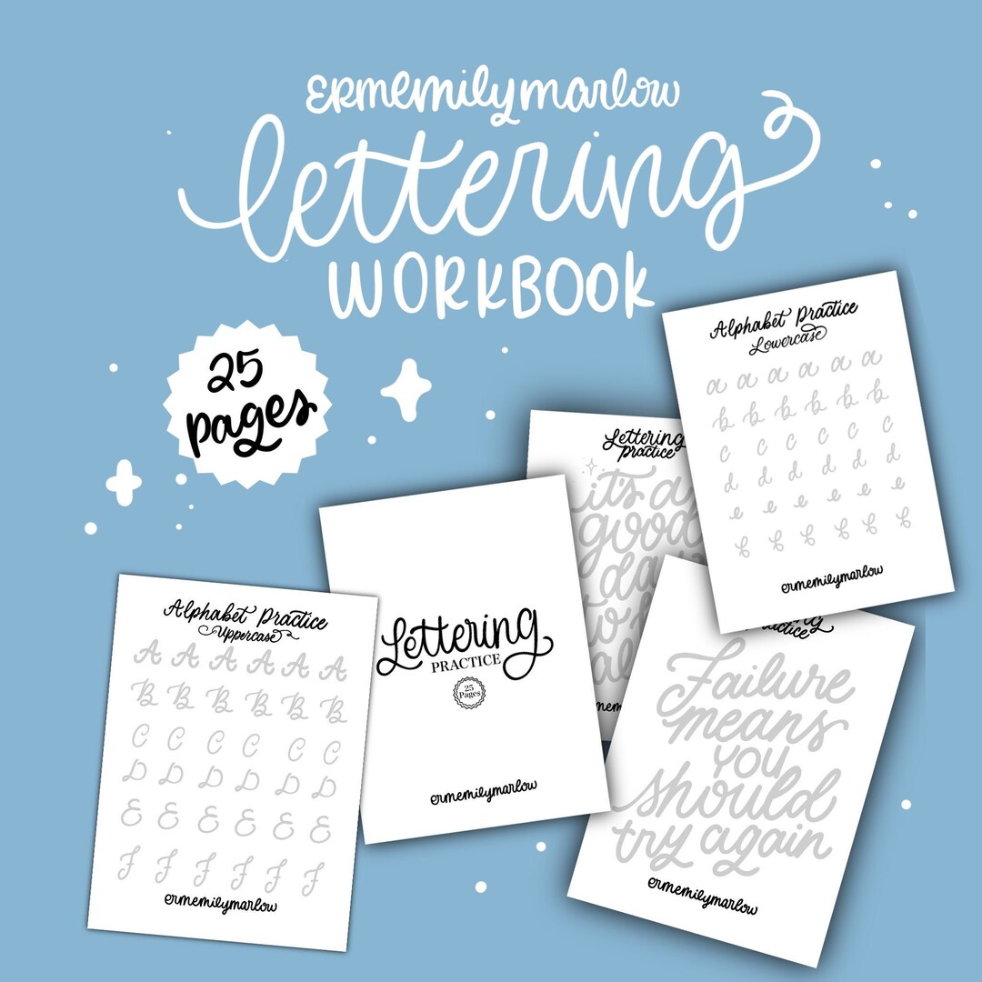 Procreate Lettering Practice Workbook 25 Pages/ Procreate / Lettering ...