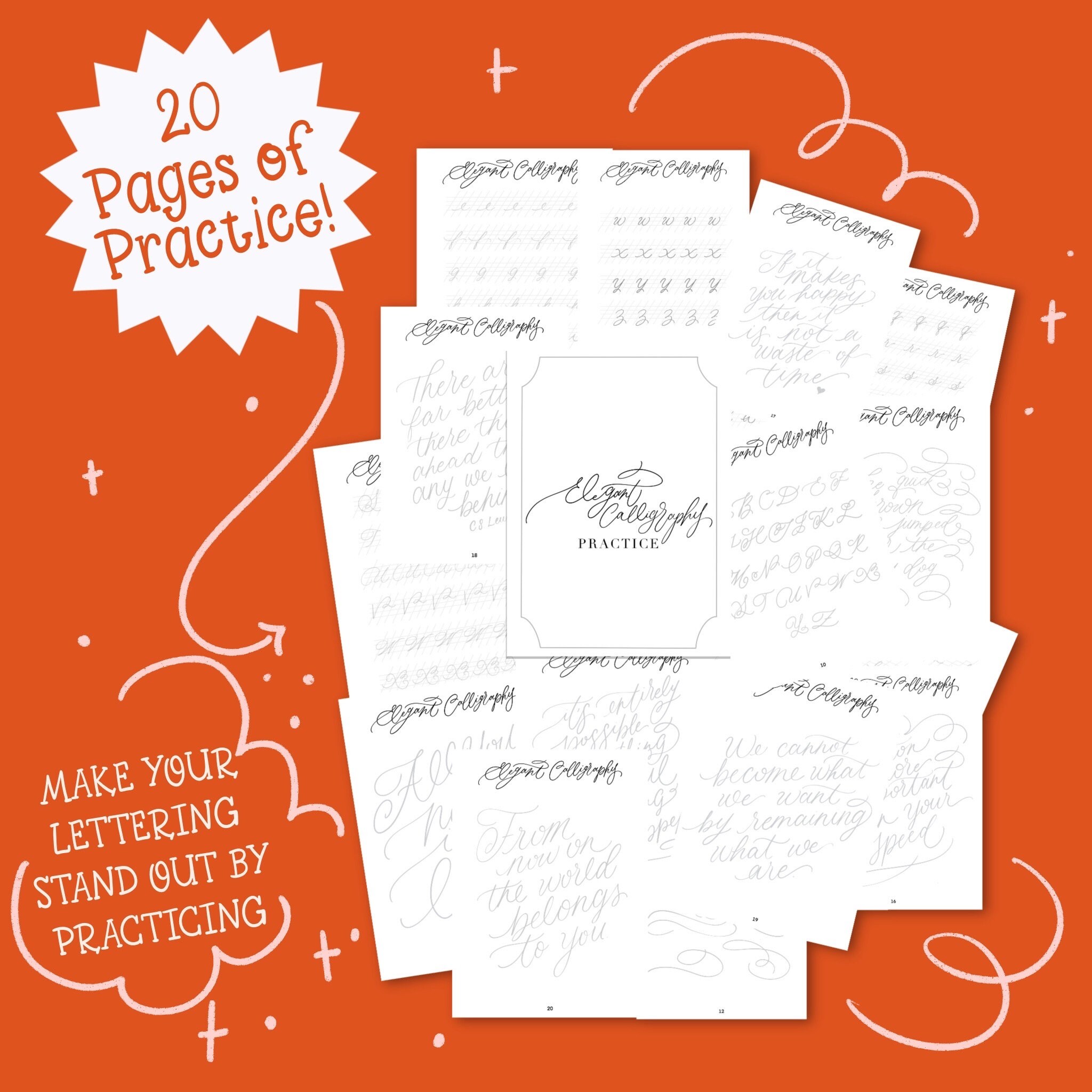 Procreate Elegant Calligraphy Practice Workbook 25 Pages/ Procreate ...