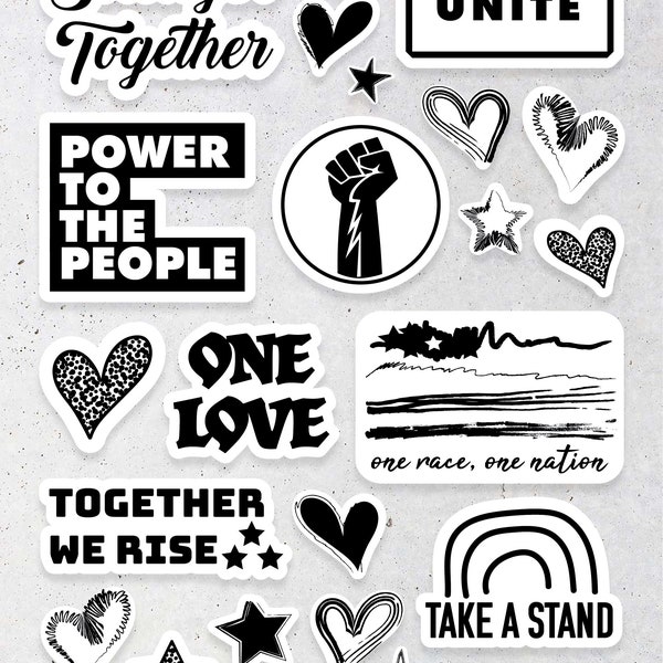 Black and White People Stickers - Etsy