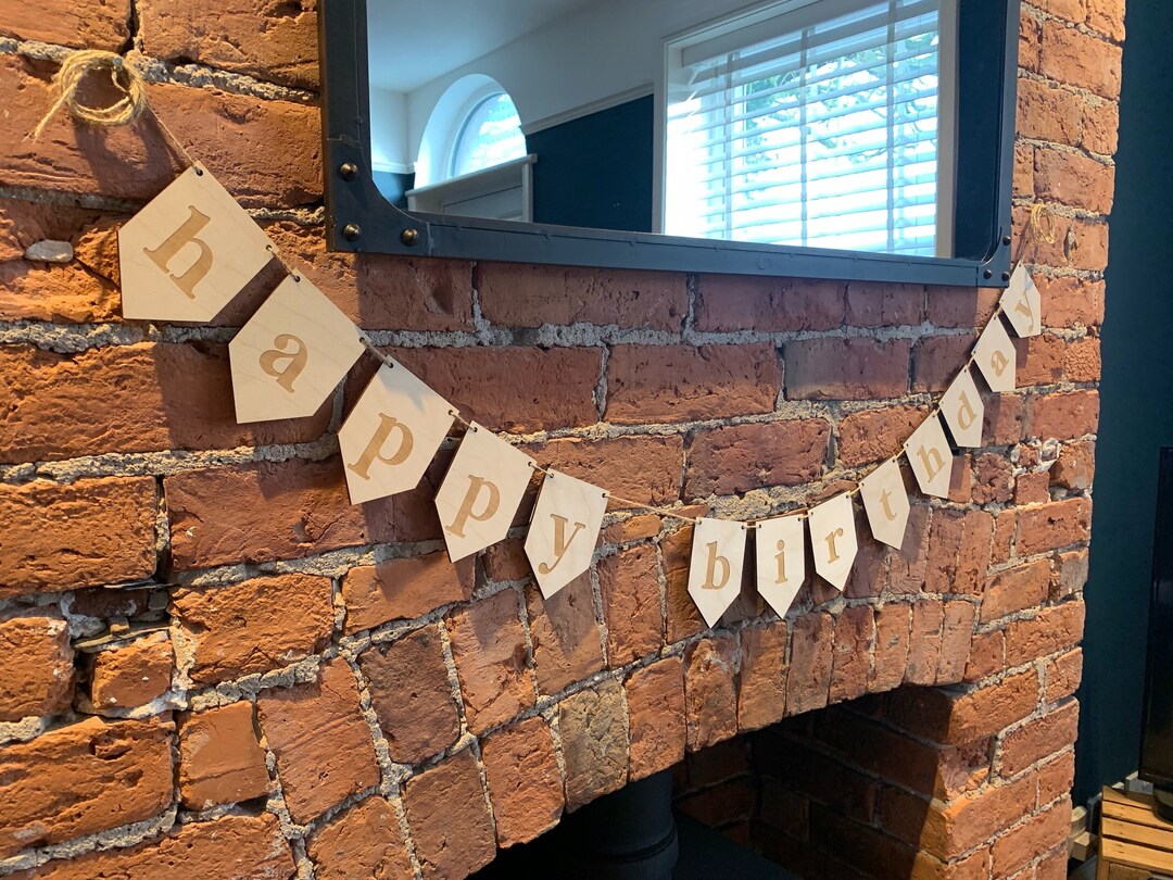 Happy Birthday Wooden Bunting Eco Friendly Sustainable Party - Etsy