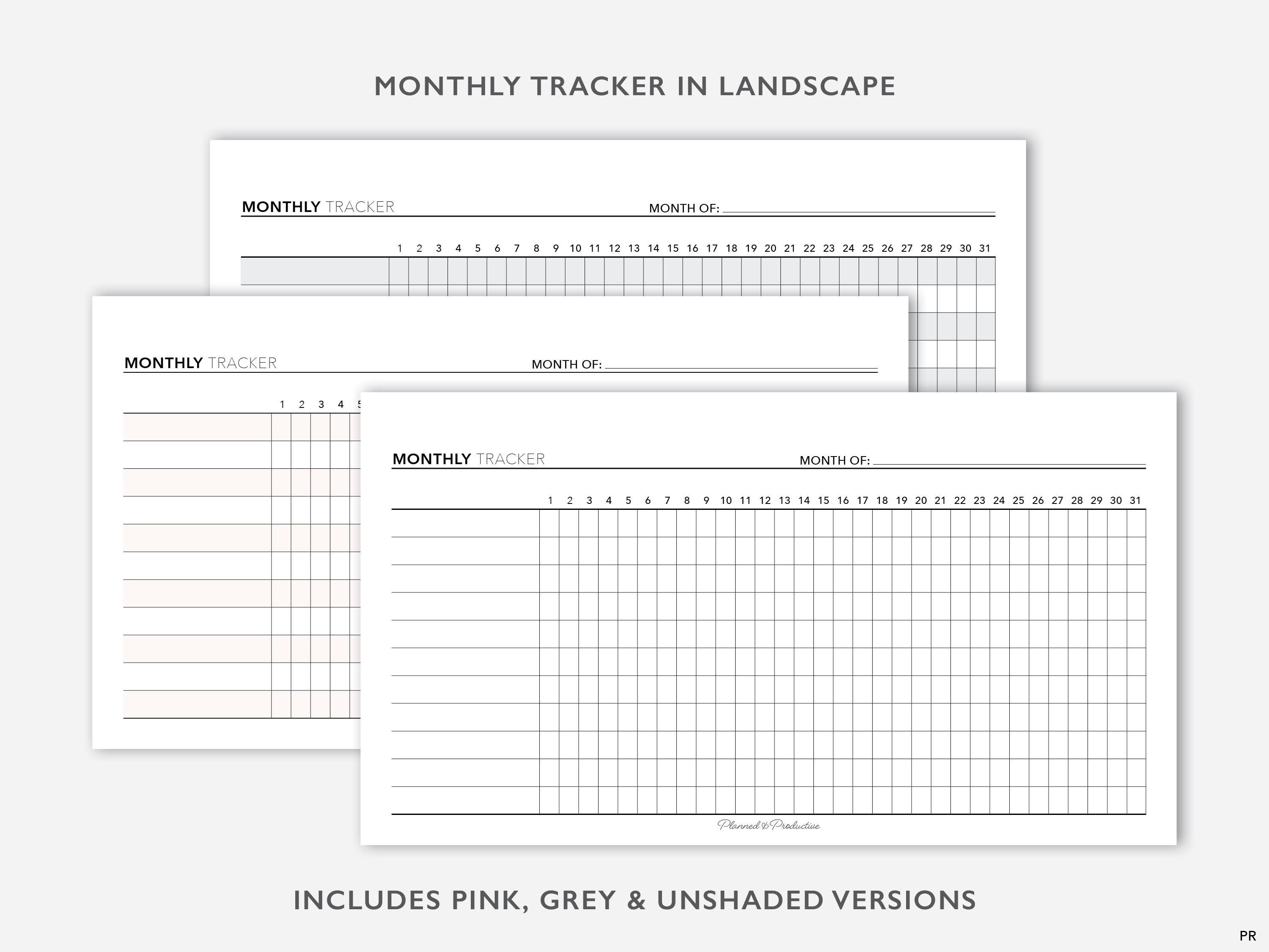 Tracker Bundle With Weekly, Monthly, and Yearly Pages, Printable ...