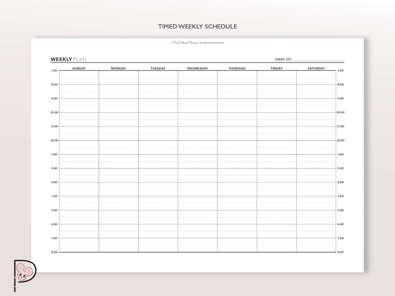 30 Minute Weekly Schedule Printable Time Block Planner - Etsy