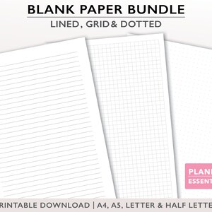 Printable Lined Paper Printable Dot Grid Paper Graph Paper - Etsy