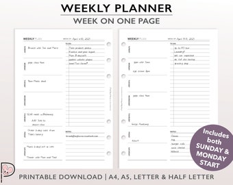 Week on One Page | Etsy