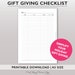 Printable Gift List Planner Insert, Holiday Gift Tracker, Christmas ...