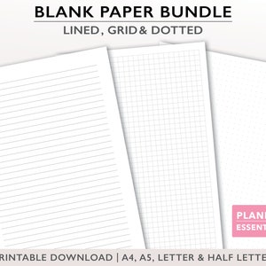 Printable Lined Paper Printable Dot Grid Paper Graph Paper - Etsy