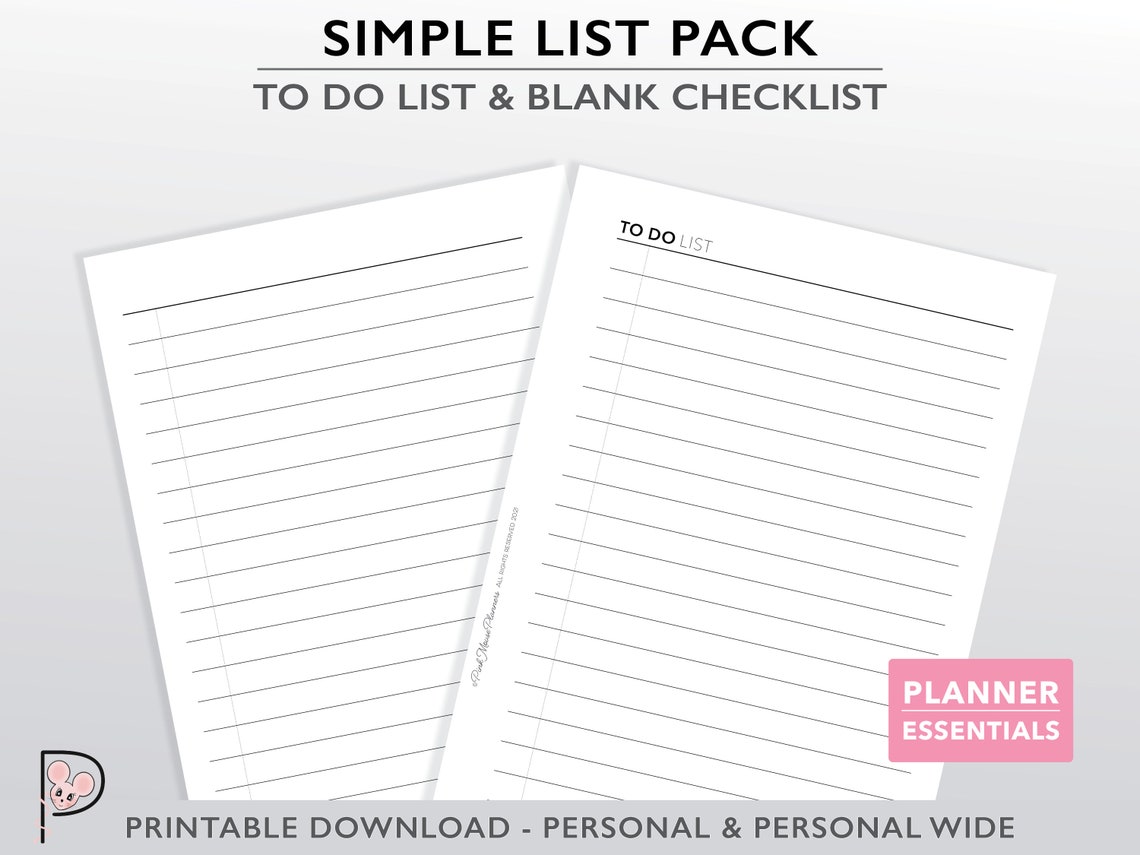 Printable to Do List Insert Checklist Planner Template - Etsy Canada