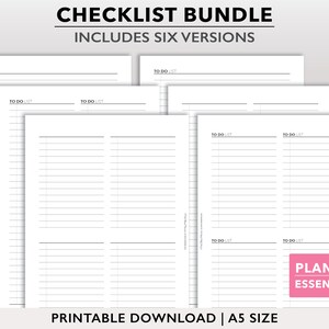 Printable to Do List Insert, Blank Checklist Planner Page, Grocery List ...