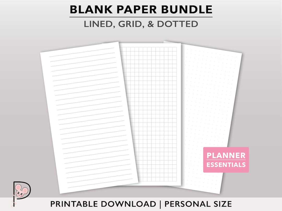 Printable Lined Paper Printable Dot Grid Paper Grid Paper - Etsy