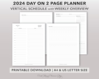 Planner 2024 Calendar Daily Weekly Monthly Planner Notes to Do - Etsy