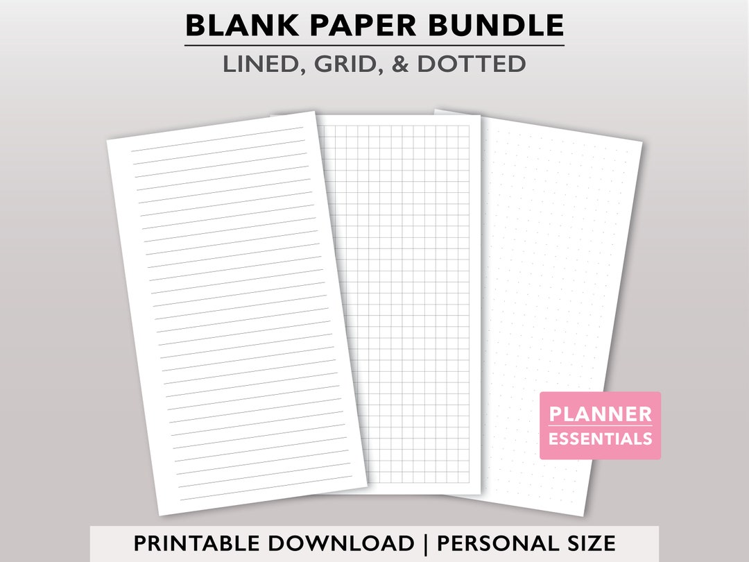 Printable Lined Paper, Printable Dot Grid Paper, Grid Paper for ...