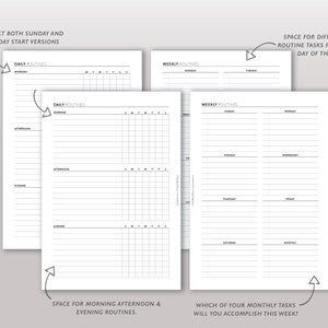 A5 Size Routine Checklist Printable Planner Insert, Daily Routine Page ...