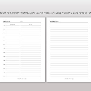Two Page per Day Daily Planner Printable for A5, Day on 2 Page Planner ...