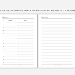 Two Page per Day Daily Planner Printable for A5, Day on 2 Page Planner ...