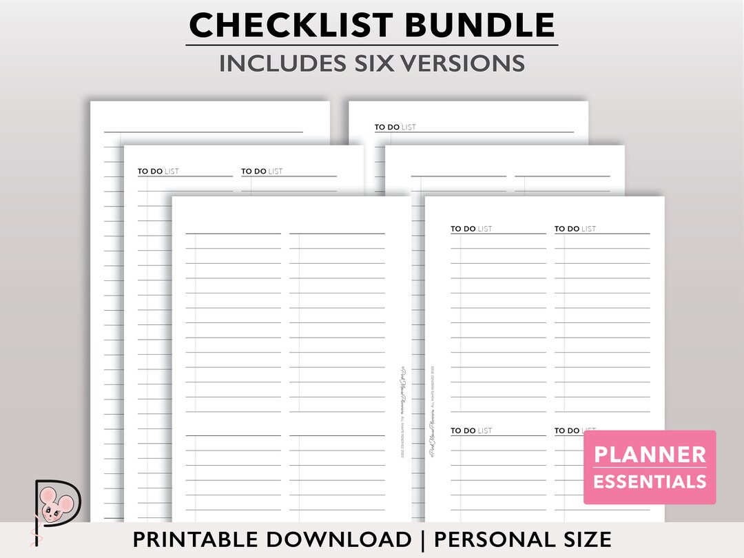Printable to Do List Insert, Checklist Planner Page, Grocery List, Task ...