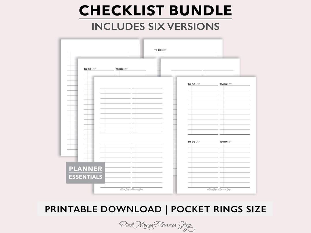 Printable to Do List Insert, Checklist Planner Page, Grocery List, Task ...