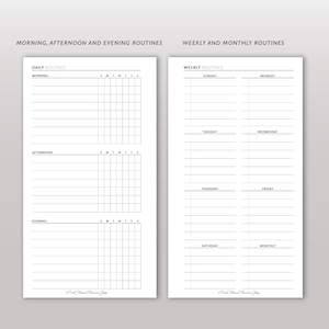 Routine Checklist Printable Planner Insert, Daily Routine Page, Weekly ...