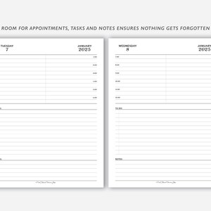 2025 Daily Timed Planner Inserts W/ Weekly Overview, Dated Day per Page ...