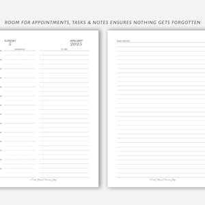 2025 Two Page per Day Daily Planner Printable W/ Weekly Dashboard ...