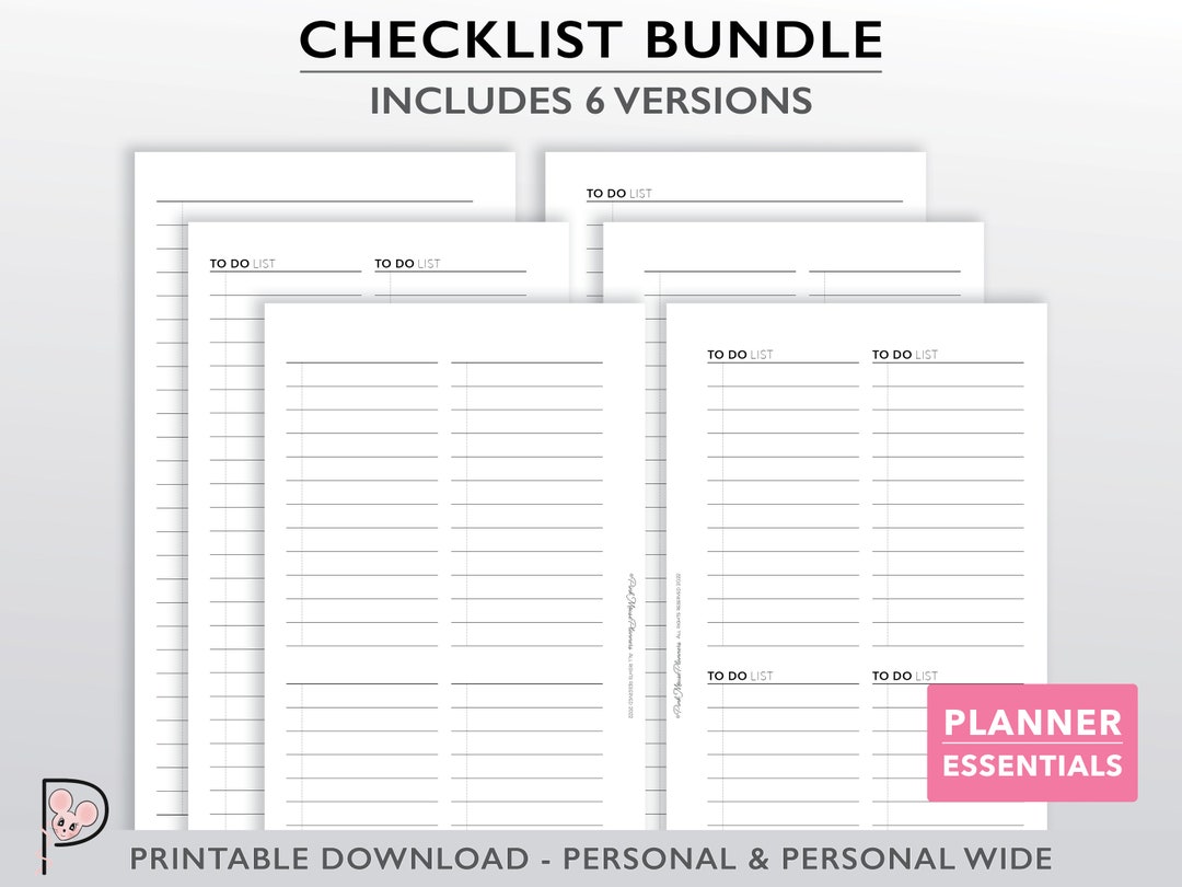 Printable to Do List Insert Checklist Planner Template - Etsy